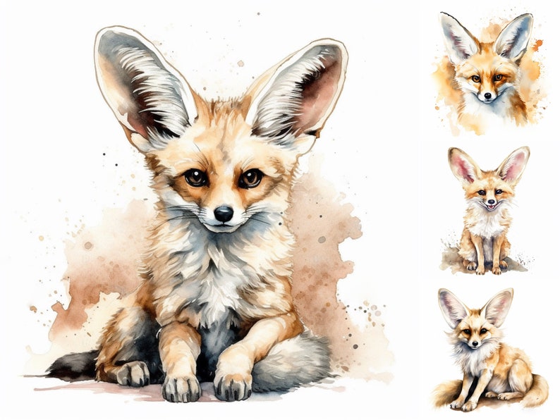 Fennec Fox Digital Clipart Pack 12 High Quality Jpgs - Etsy