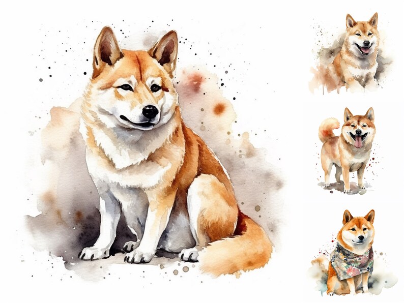 Shiba Inu Digital Clipart Pack - 12 High Quality Jpgs - Digital ...