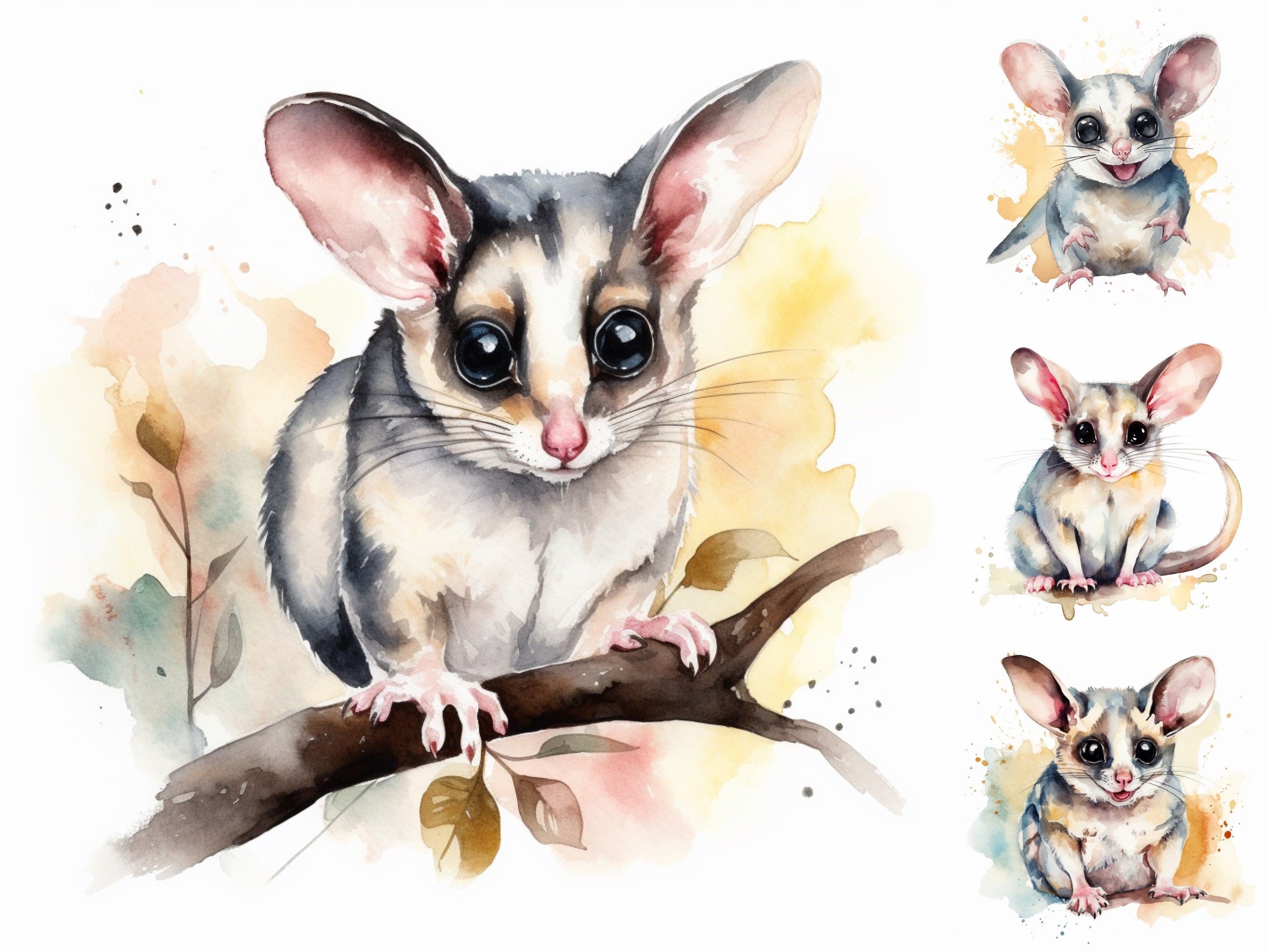 Sugar Glider Digital Clipart Pack - 12 High Quality Jpgs - Digital ...