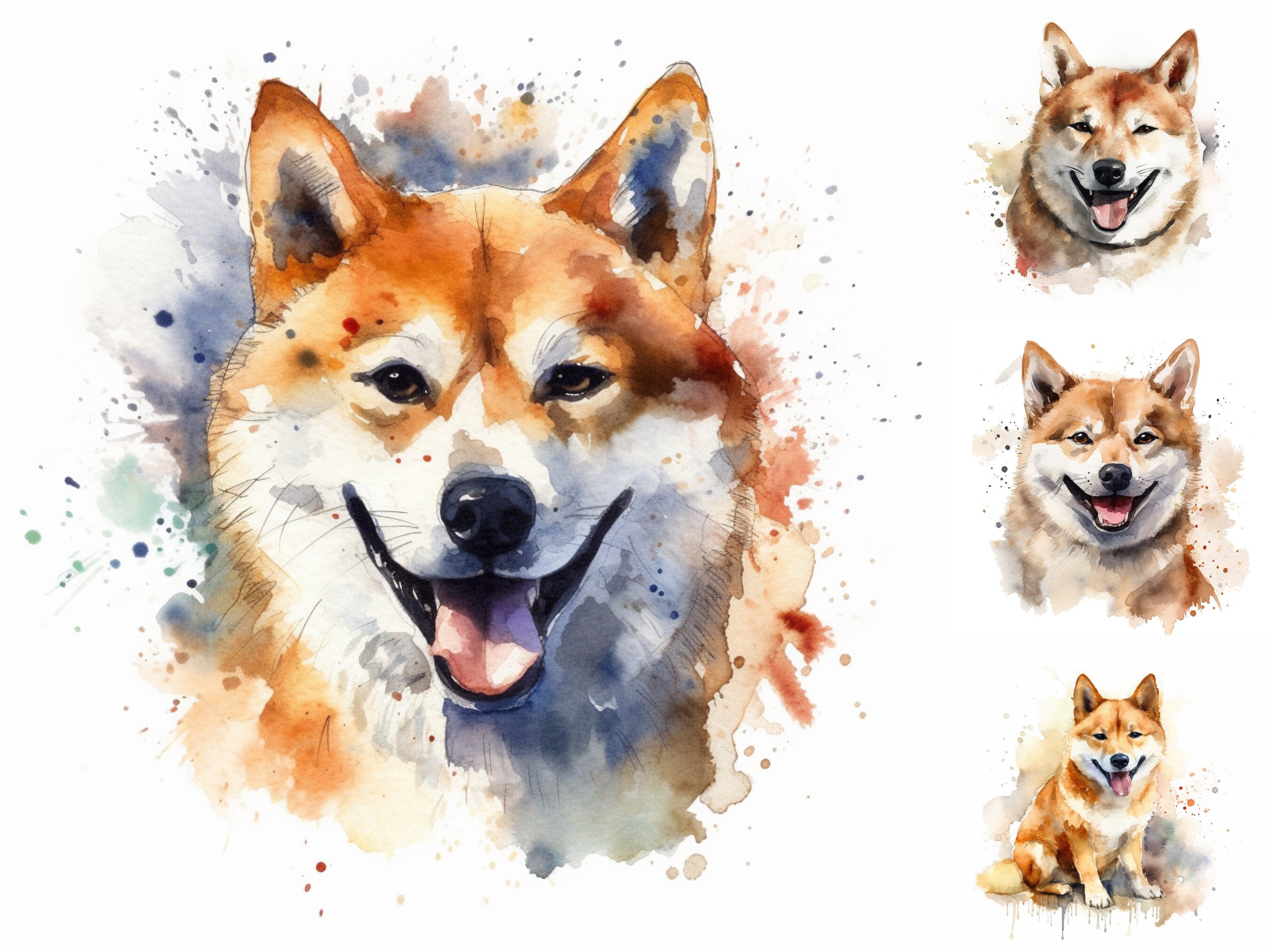 Shiba Inu Digital Clipart Pack - 12 High Quality Jpgs - Digital ...
