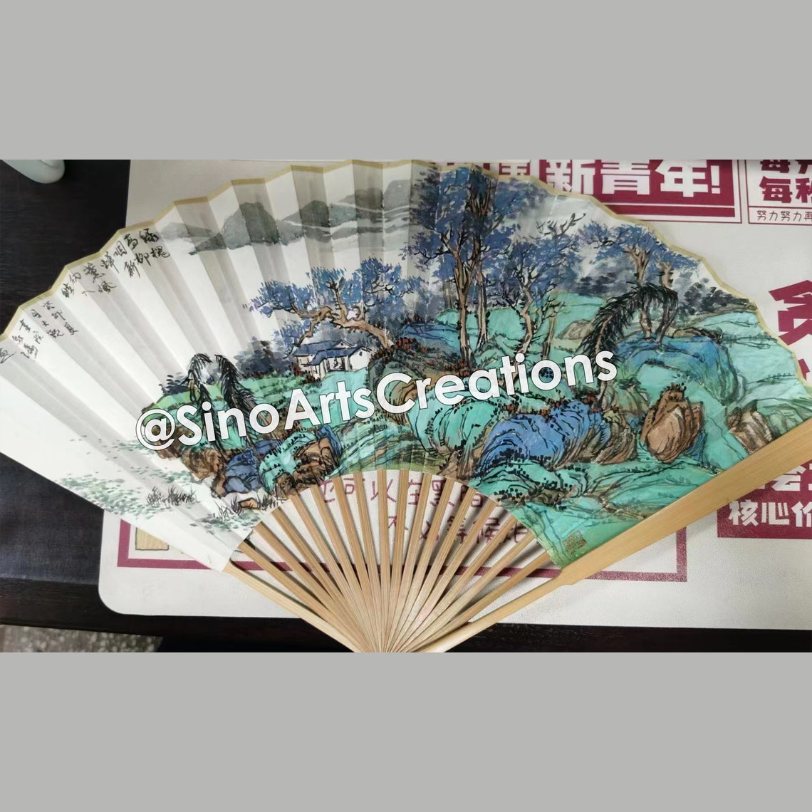 Hand-painted Traditional Chinese Painting & Caligraphy Folding Fan ...