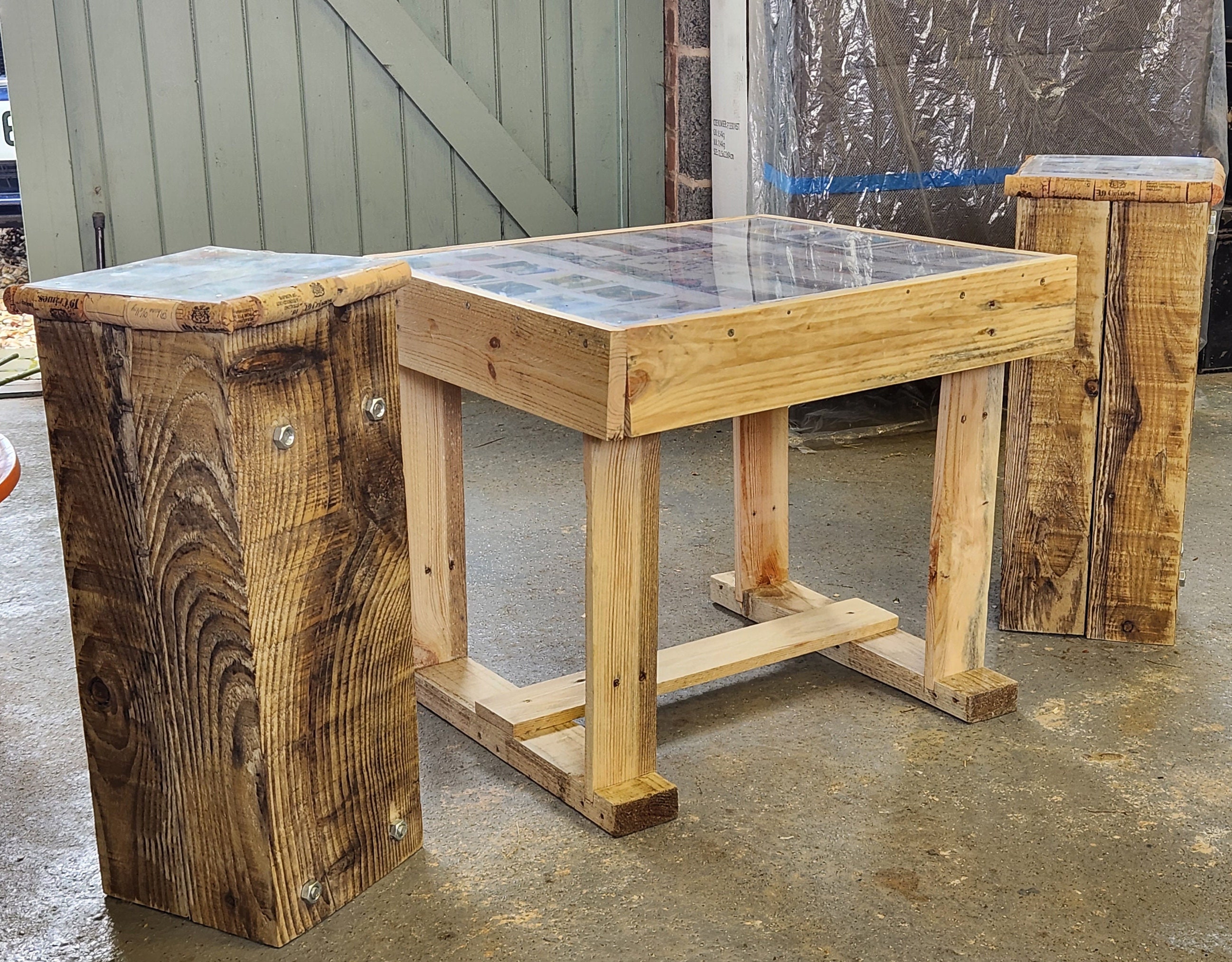 An Ale Trail Map and Railway Art Coffee Table With Matching Side Tables ...