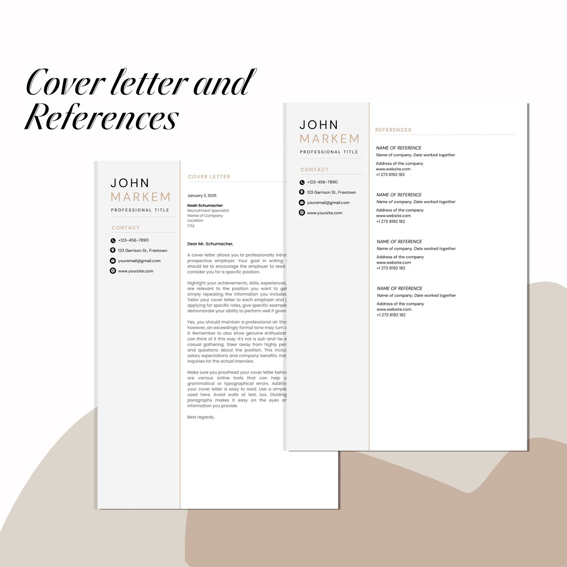 Modern Professional Resume Template Editable CV Design for Microsoft ...