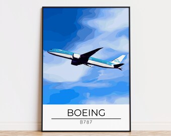 B737 Airline Poster Print, Aviation Art, Aircraft Wall Art, Pilot Gift ...