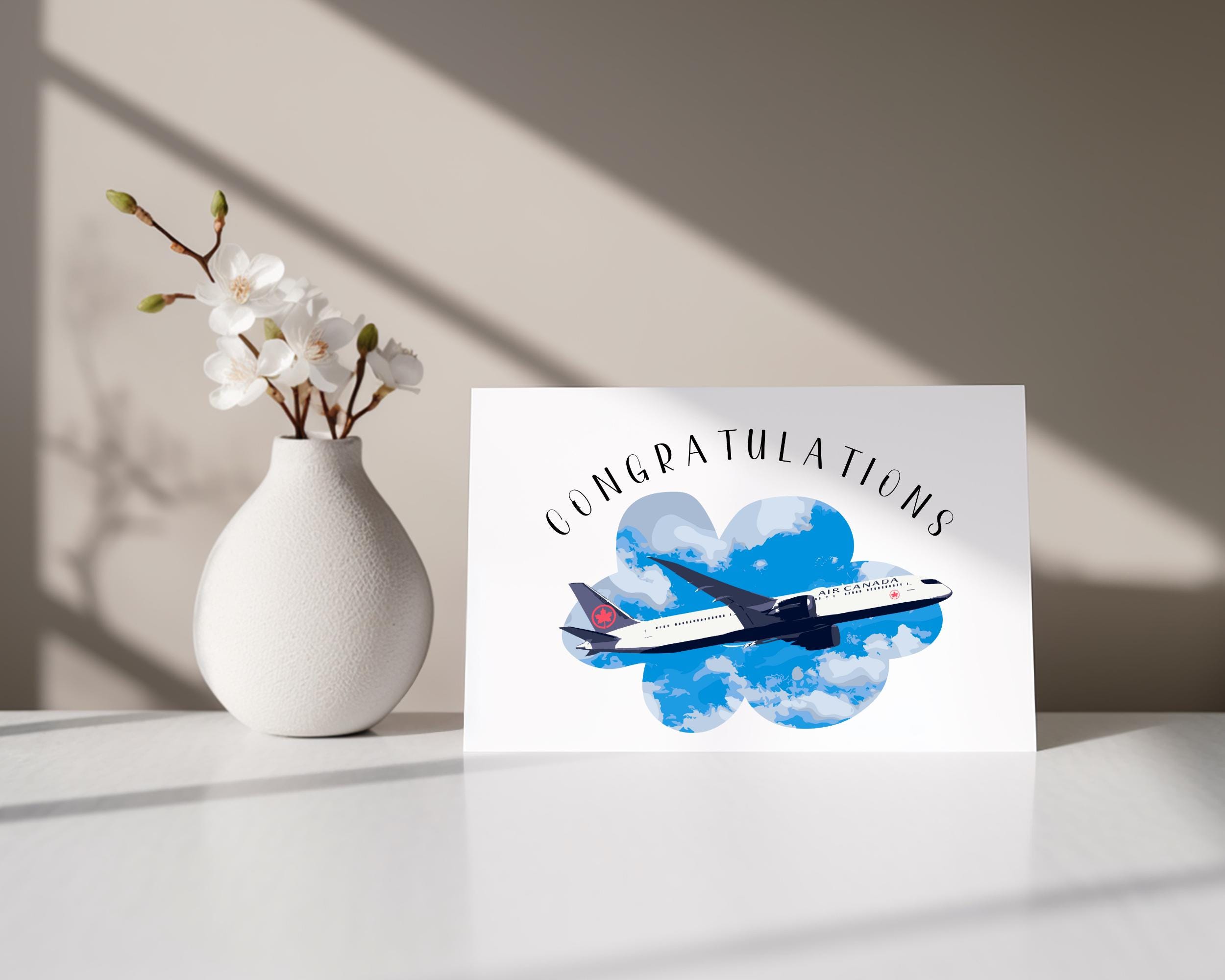 Congratulations Plane Card| B787 Aviation Card| Airline Card| Cabin ...
