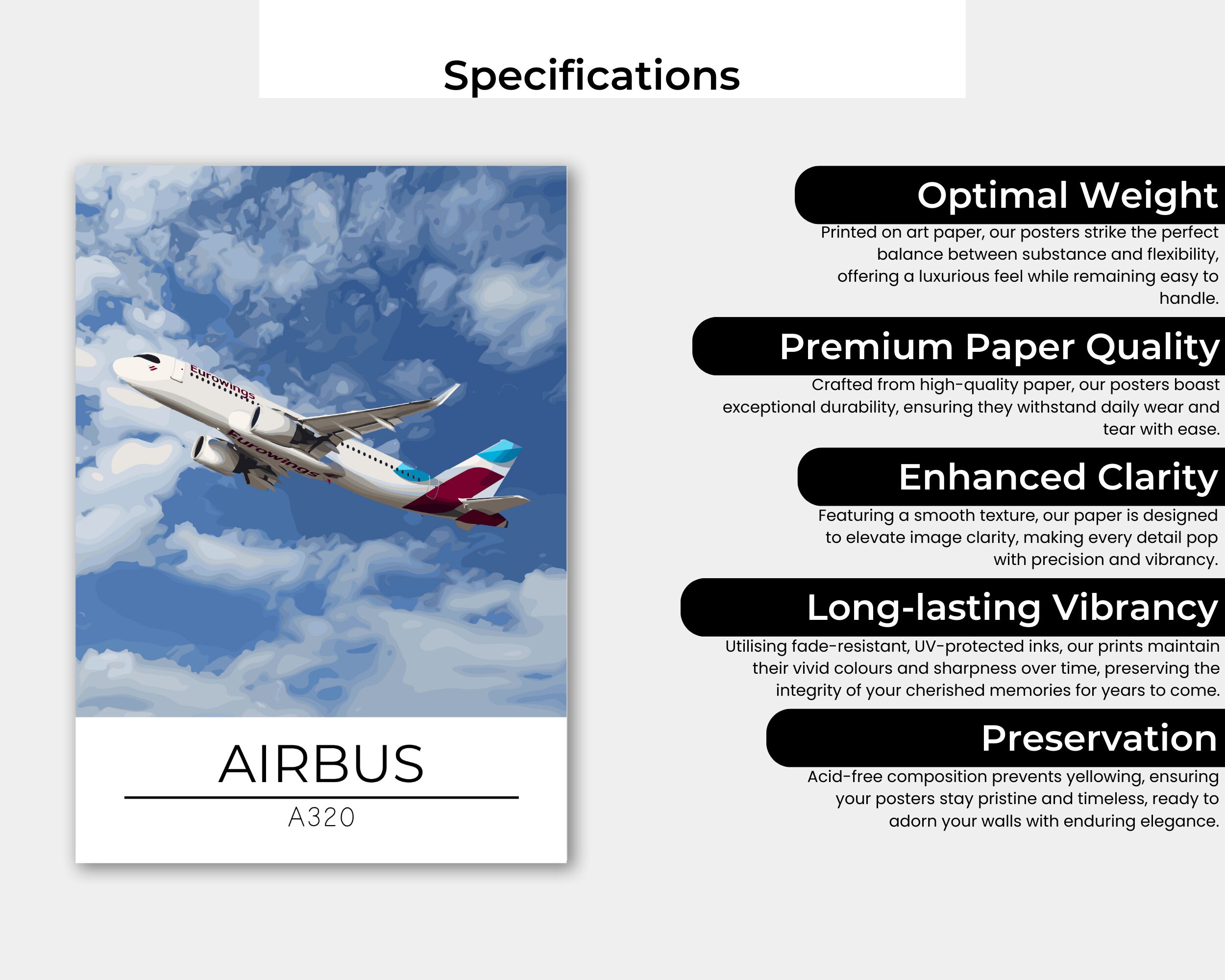 A320 Airline Poster Print, Aviation Art, Aircraft Wall Art, Pilot Gift ...