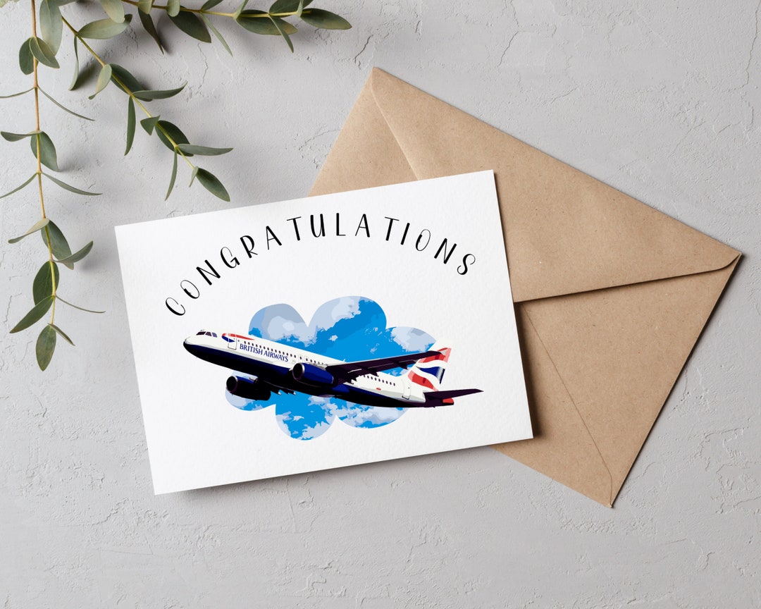A320 Plane Congratulations Card Aviation Gift Card Airline Cabin Crew ...