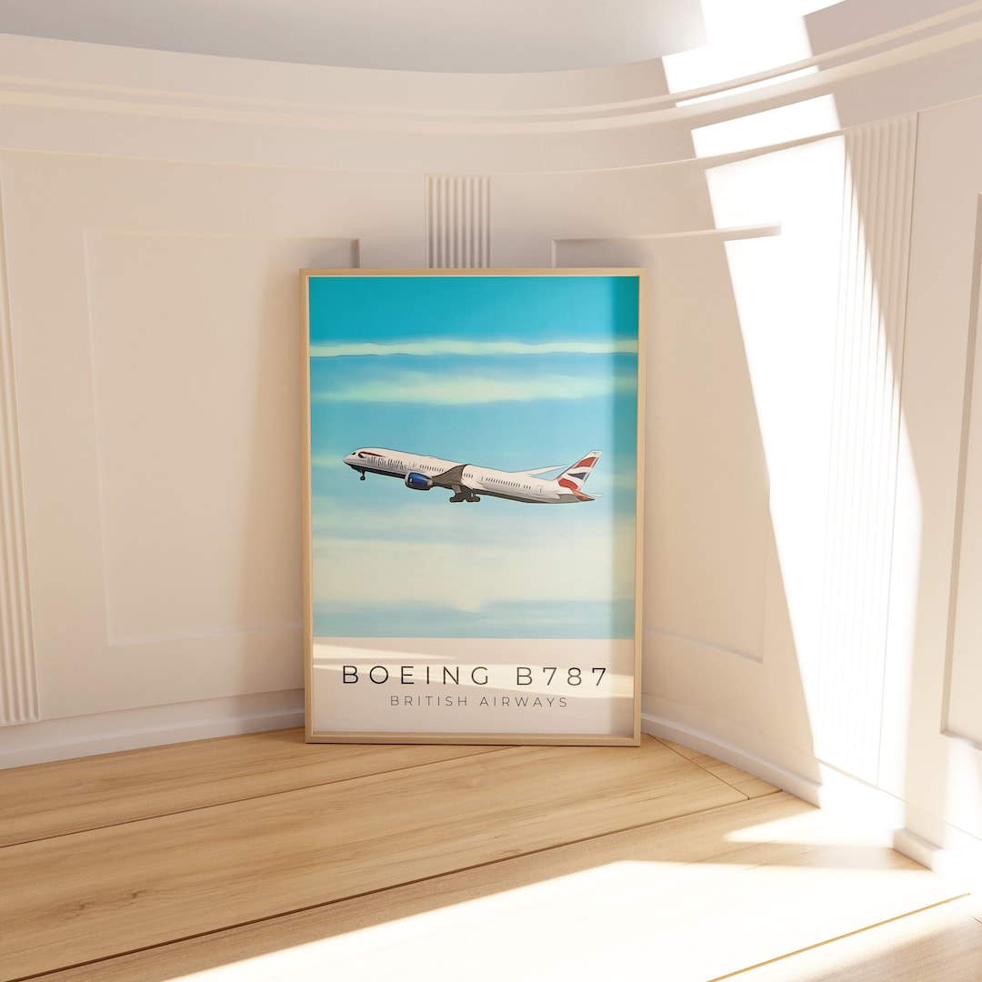 British Airways Plane Image Art Print Boeing B787 Aircraft Poster ...