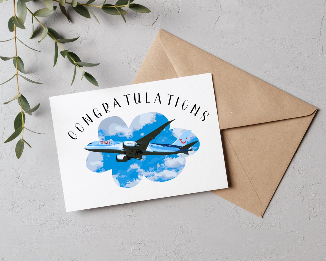 Congratulations Plane Card| B787 Aviation Card| Airline Card| Cabin ...