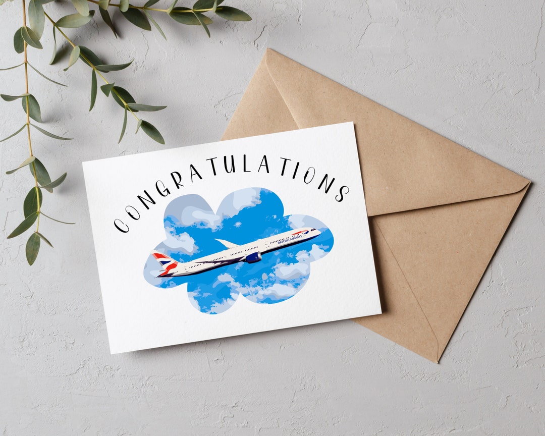 Congratulations Plane Card| B787 Aviation Card| Airline Card| Cabin ...
