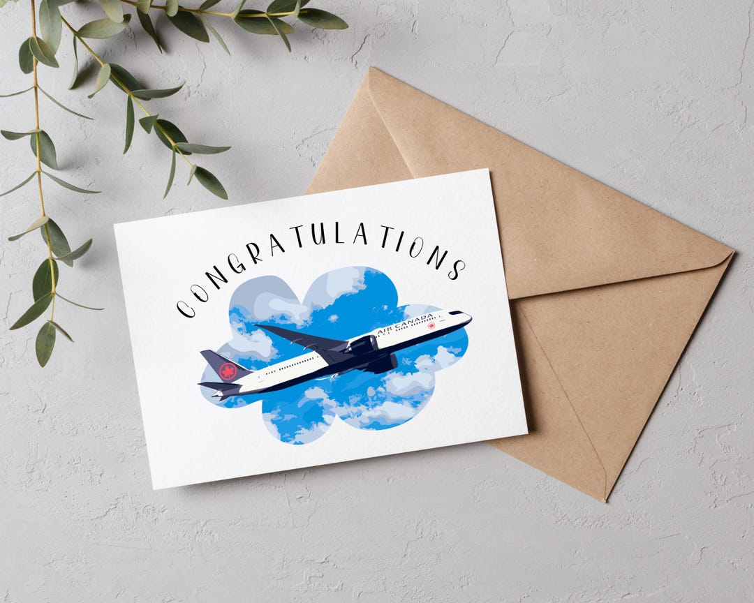 Congratulations Plane Card| B787 Aviation Card| Airline Card| Cabin ...