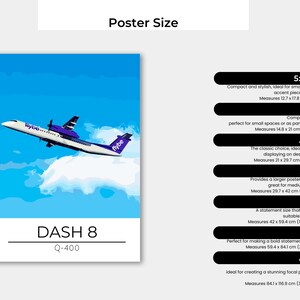 Dash8 Q400 Airline Poster Print, Aviation Art, Aircraft Wall Art, Pilot ...