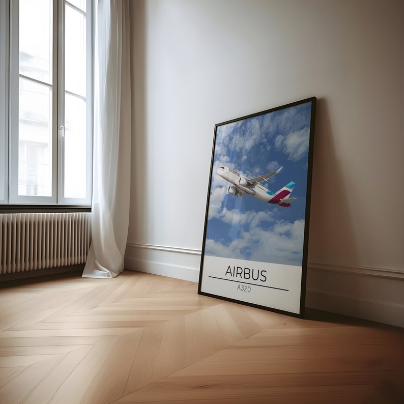 A320 Airline Poster Print, Aviation Art, Aircraft Wall Art, Pilot Gift ...