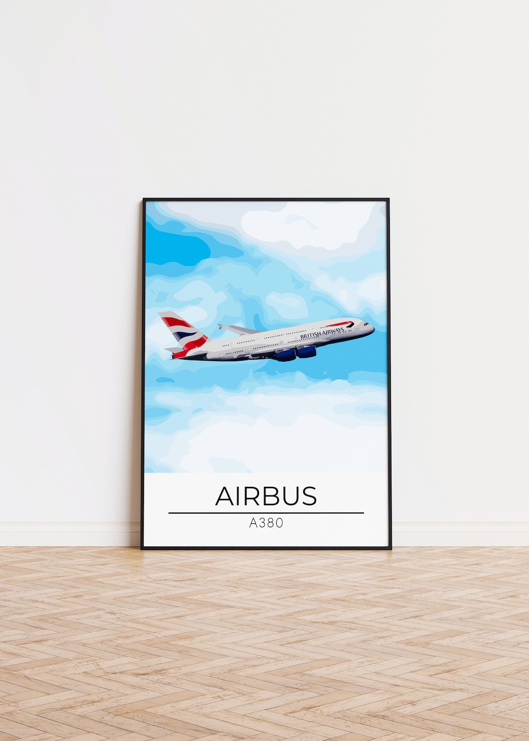 British Airways A380 Plane Poster Airbus Print Plane Wall Art Pilot ...