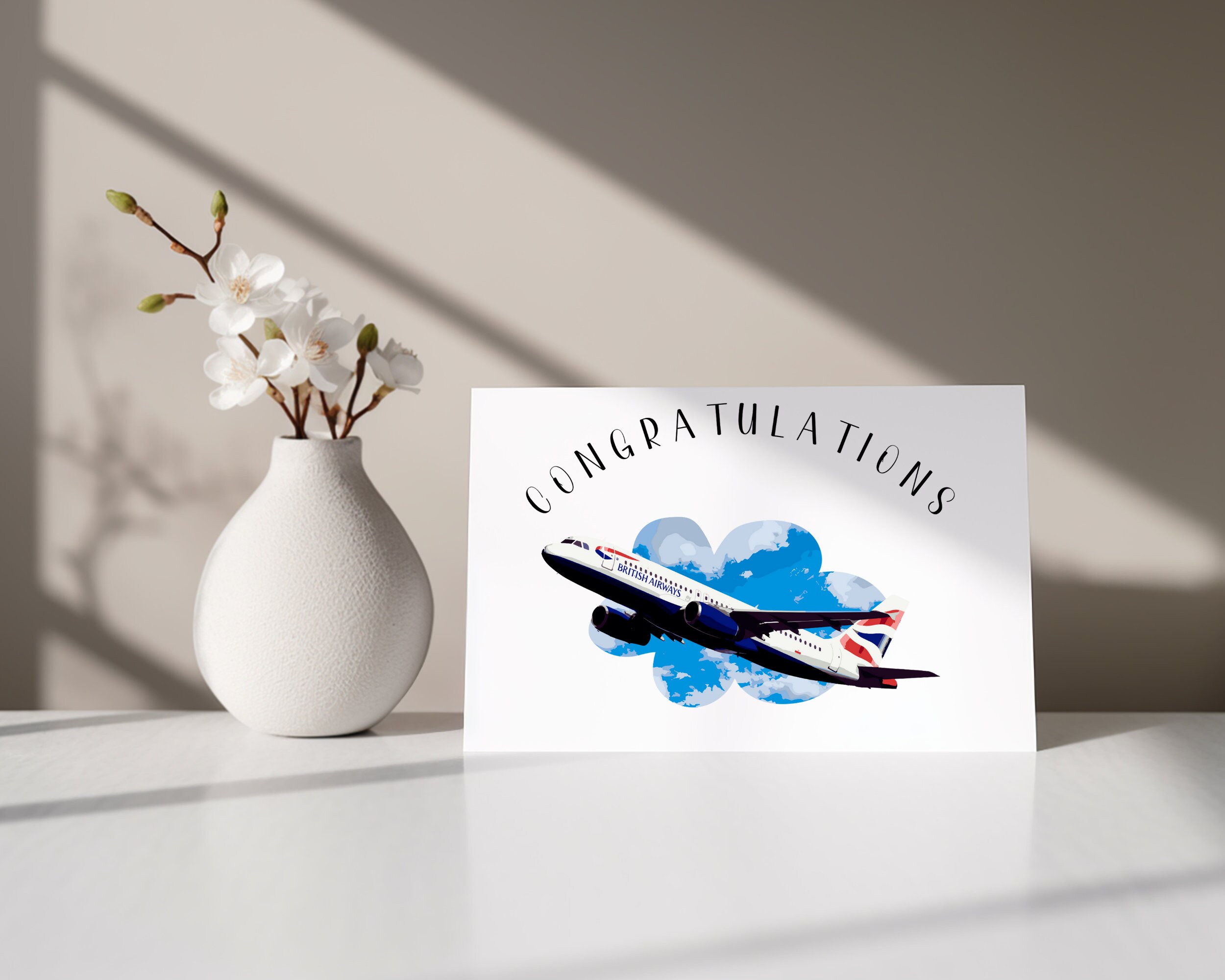 A320 Plane Congratulations Card Aviation Gift Card Airline Cabin Crew ...