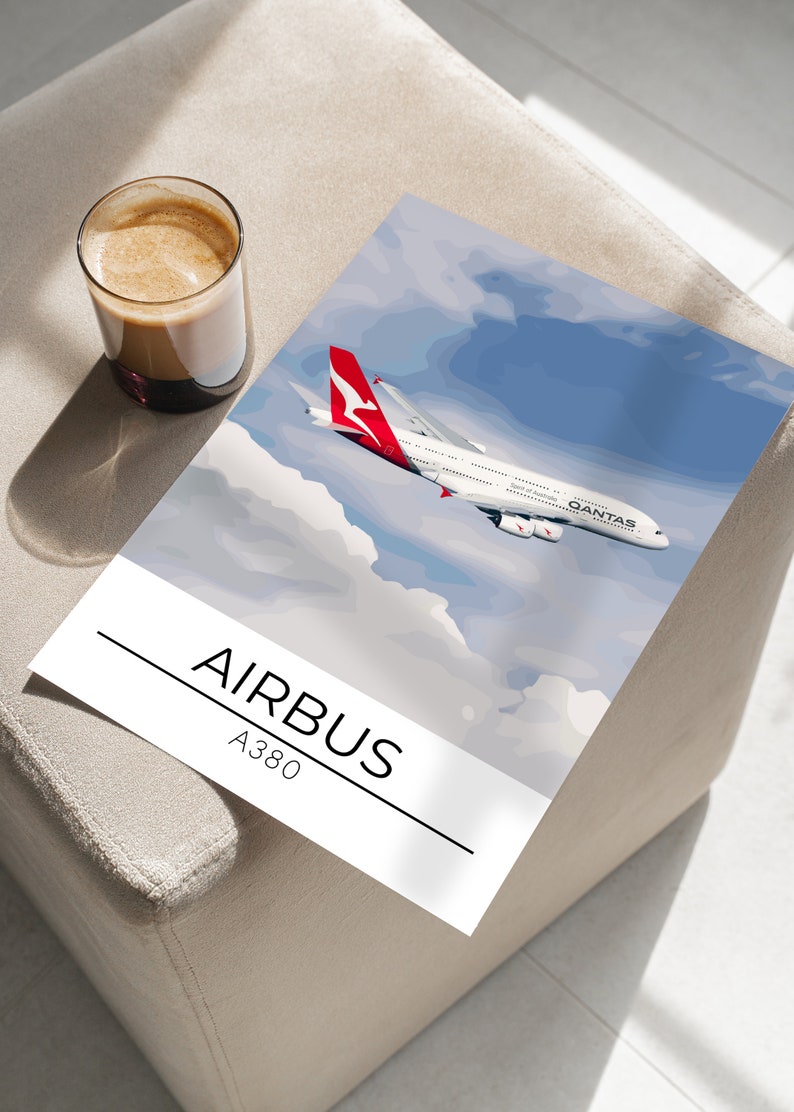 A380 Airline Poster Print, Aviation Art, Aircraft Wall Art, Pilot Gift ...
