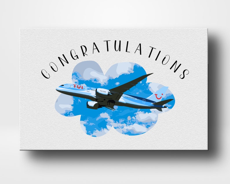 Congratulations Plane Card| B787 Aviation Card| Airline Card| Cabin ...