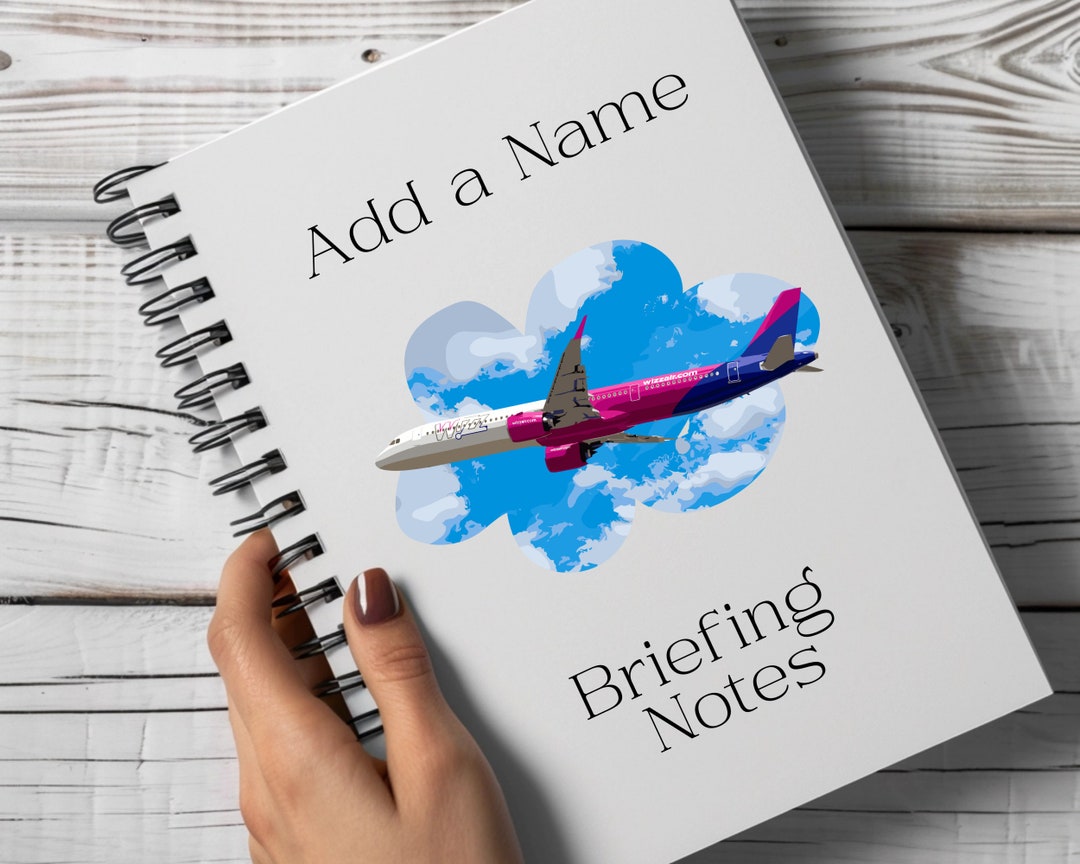 Personalised Cabin Crew Notebook Aviation Gift Notepad Airbus A321 ...