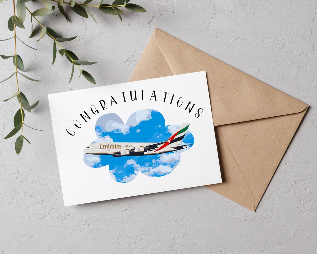 Congratulations Plane Card A380 Aviation Card Airline Card Cabin Crew ...