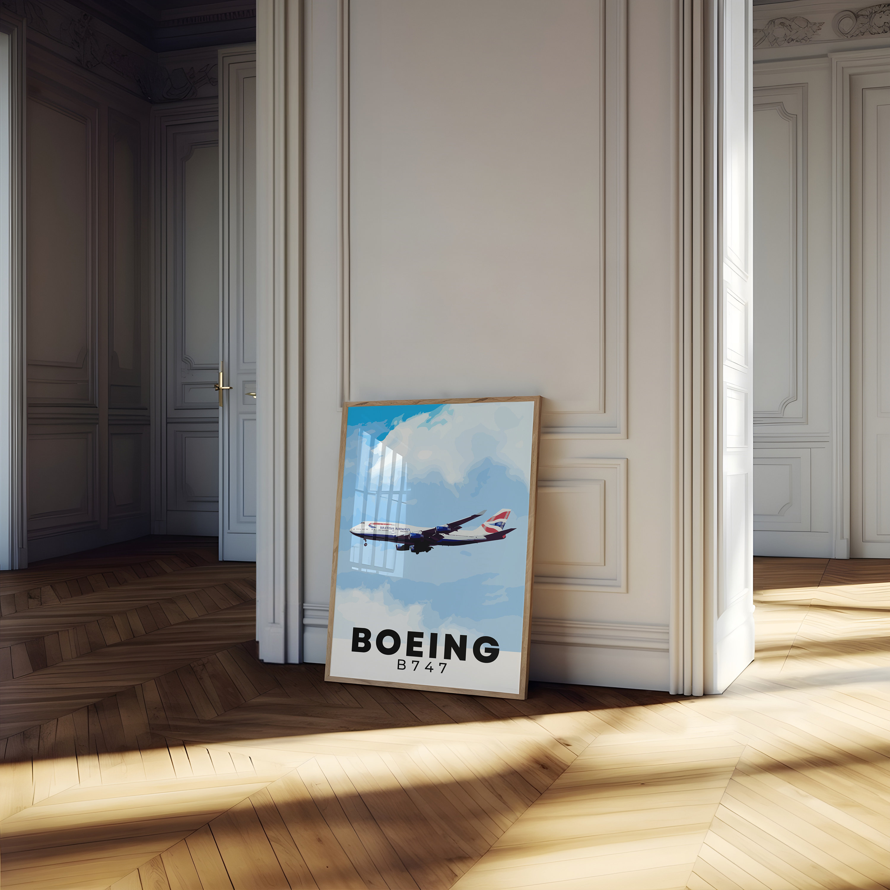 Boeing 747 Poster Fine Aviation Artwork Airplane Posters Aircraft Wall ...