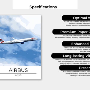 A350 Airline Poster Print, Aviation Art, Aircraft Wall Art, Pilot Gift ...