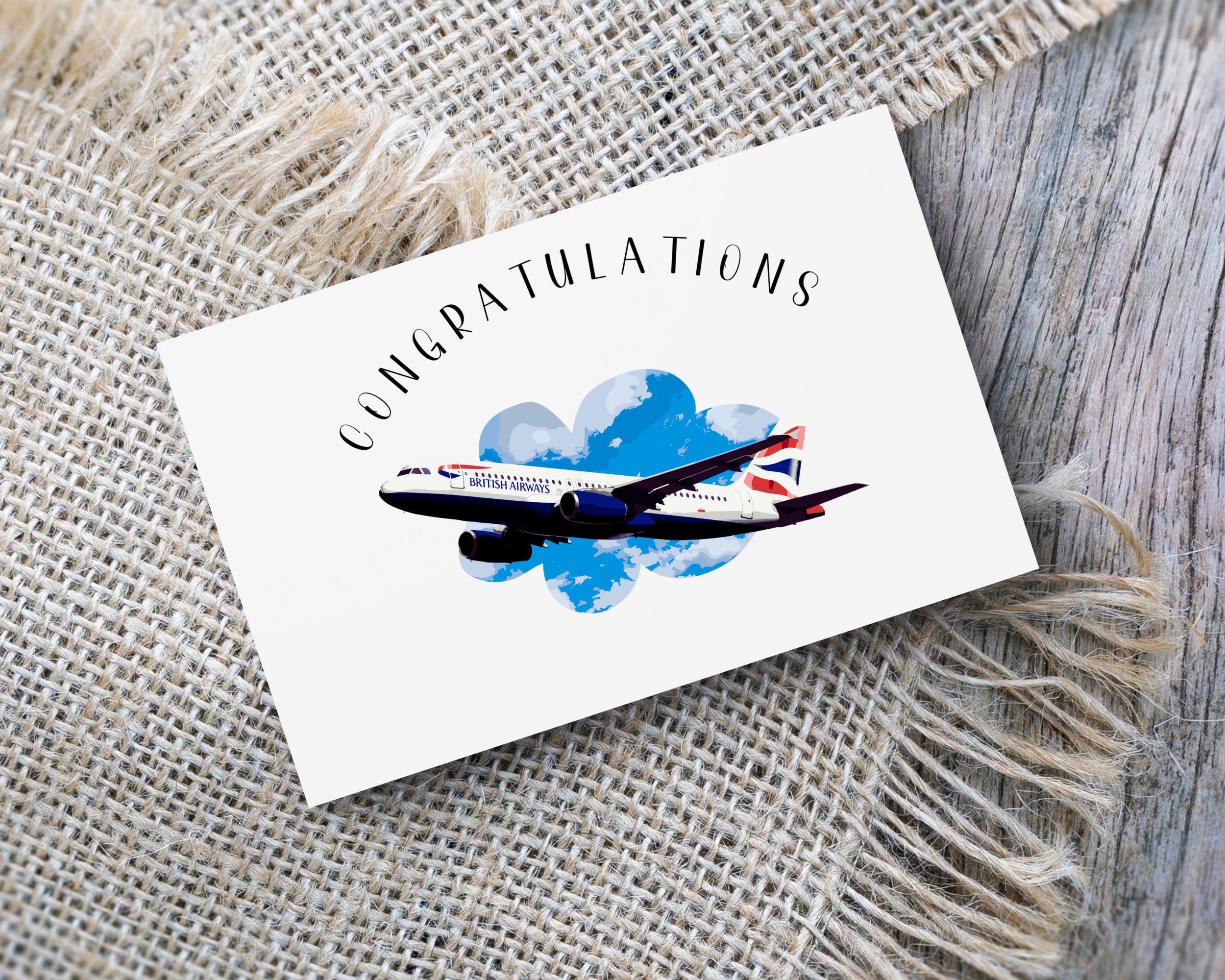 A320 Plane Congratulations Card Aviation Gift Card Airline Cabin Crew ...