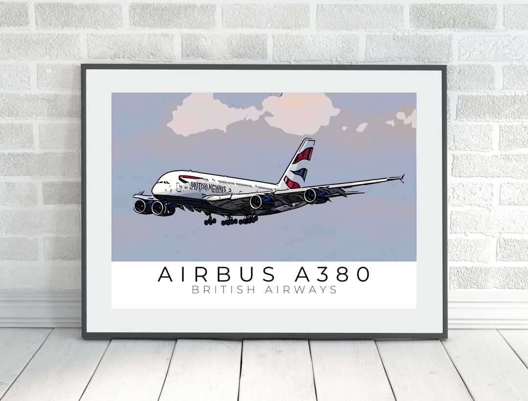 British Airways Plane Poster A380 Aircraft Print Airbus - Etsy