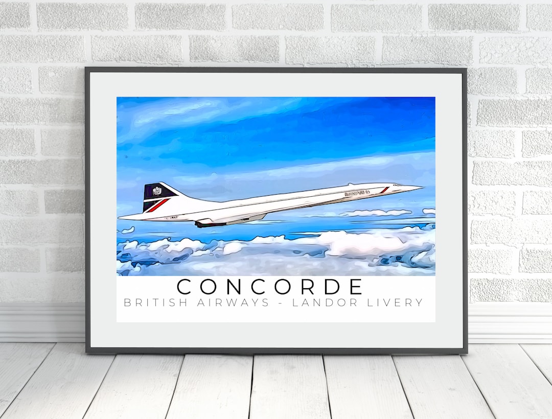 British Airways Plane Art Concorde Poster Landor Livery Print - Etsy