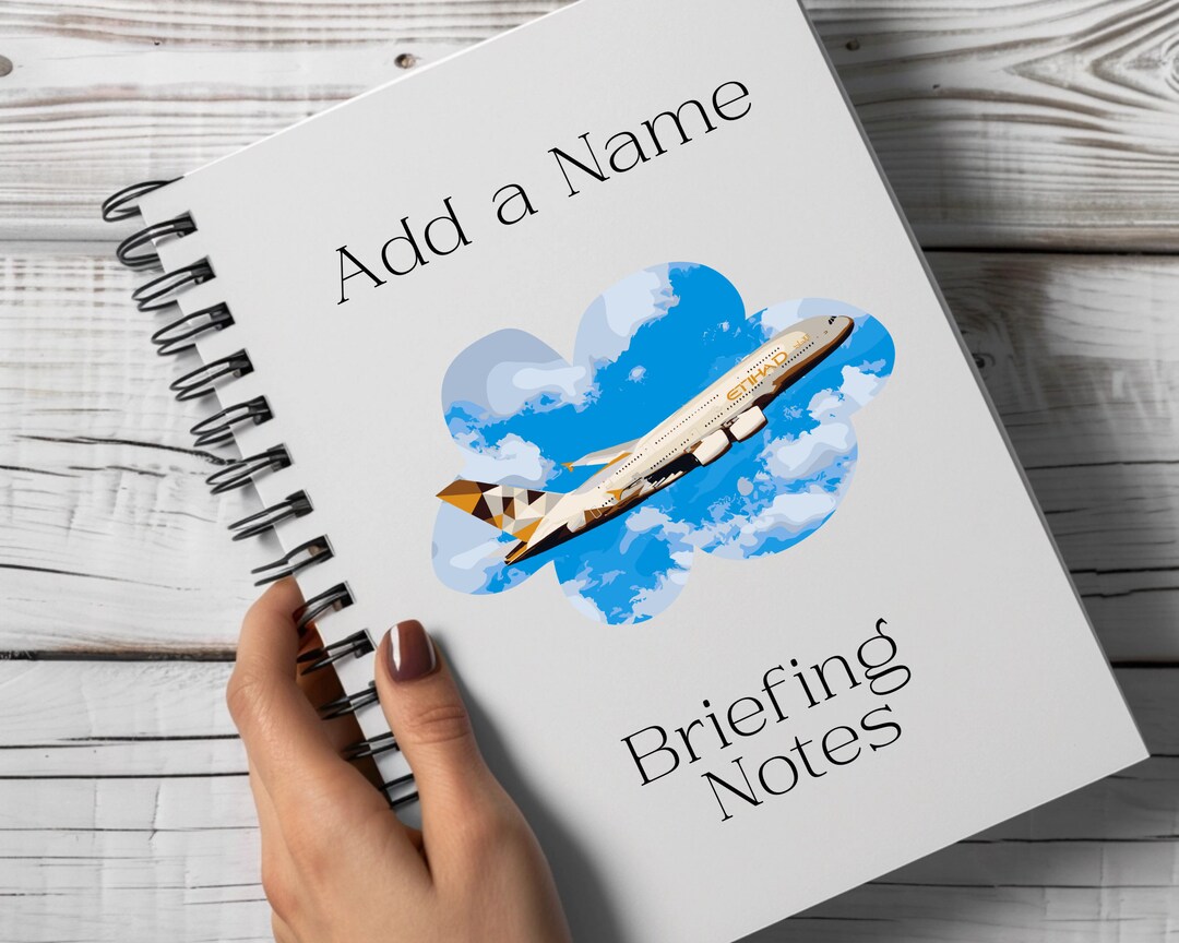 Personalised Cabin Crew Notebook Aviation Gift Notepad Airbus A380 ...