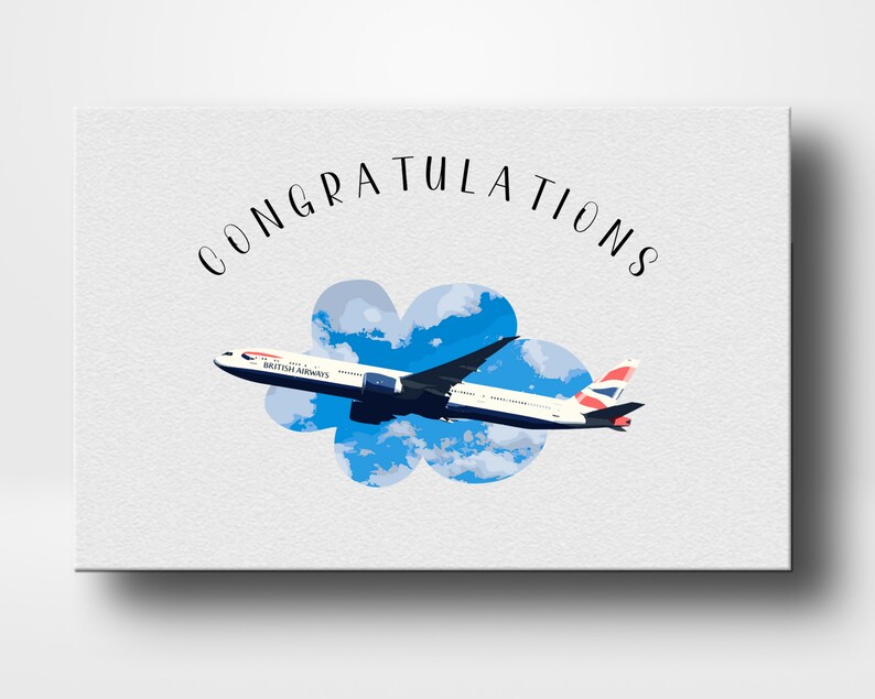 Congratulations Plane Card| B777 Aviation Card| Airline Card| Cabin ...