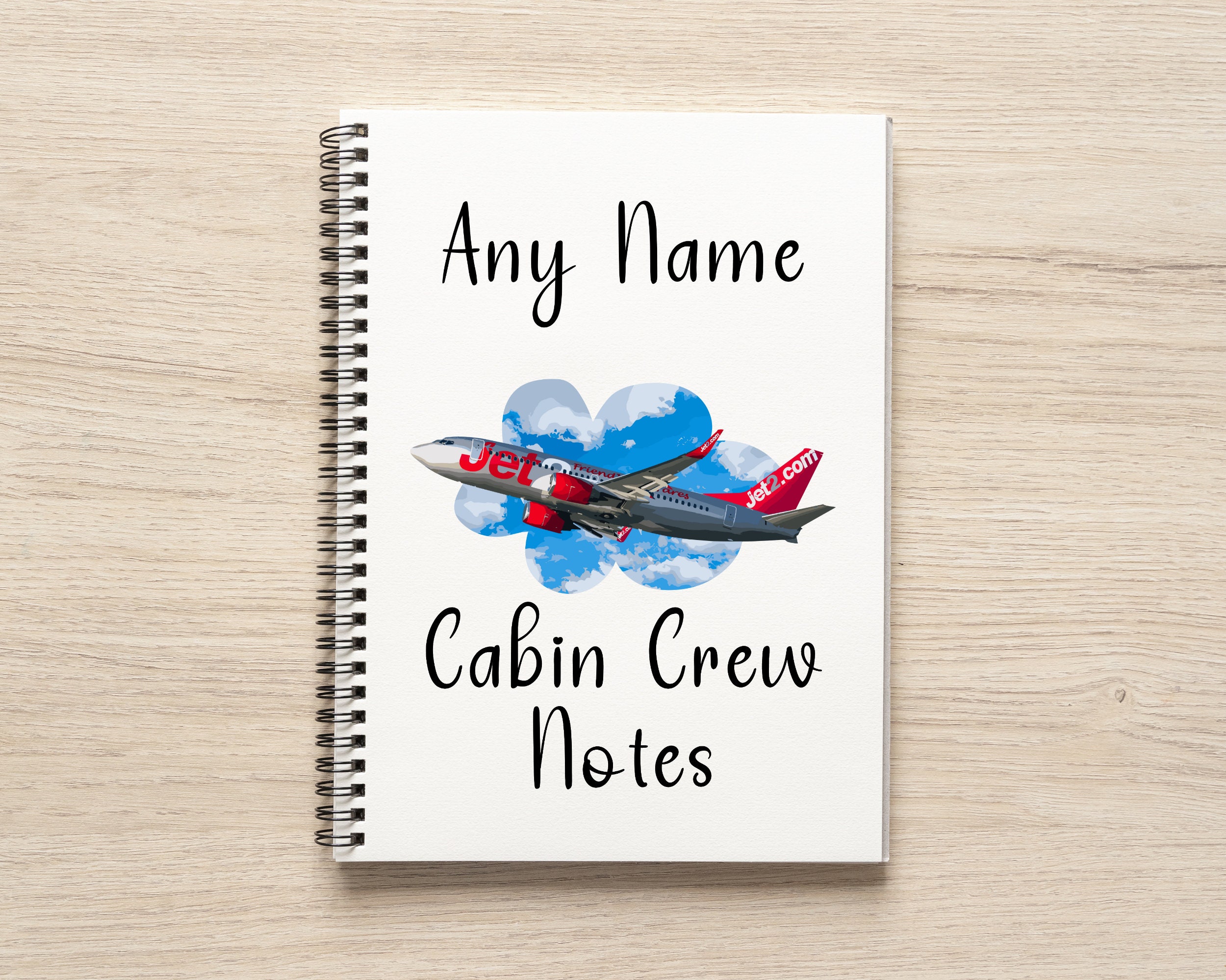 Personalised Cabin Crew Notebook Aviation Gift Notepad Boeing B737 ...
