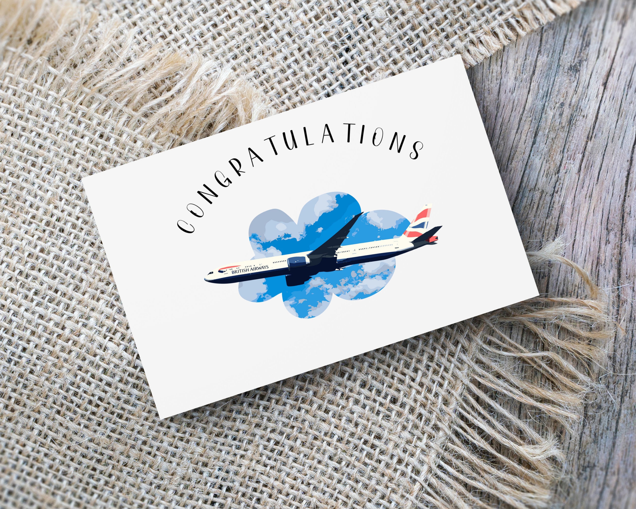 Congratulations Plane Card| B777 Aviation Card| Airline Card| Cabin ...