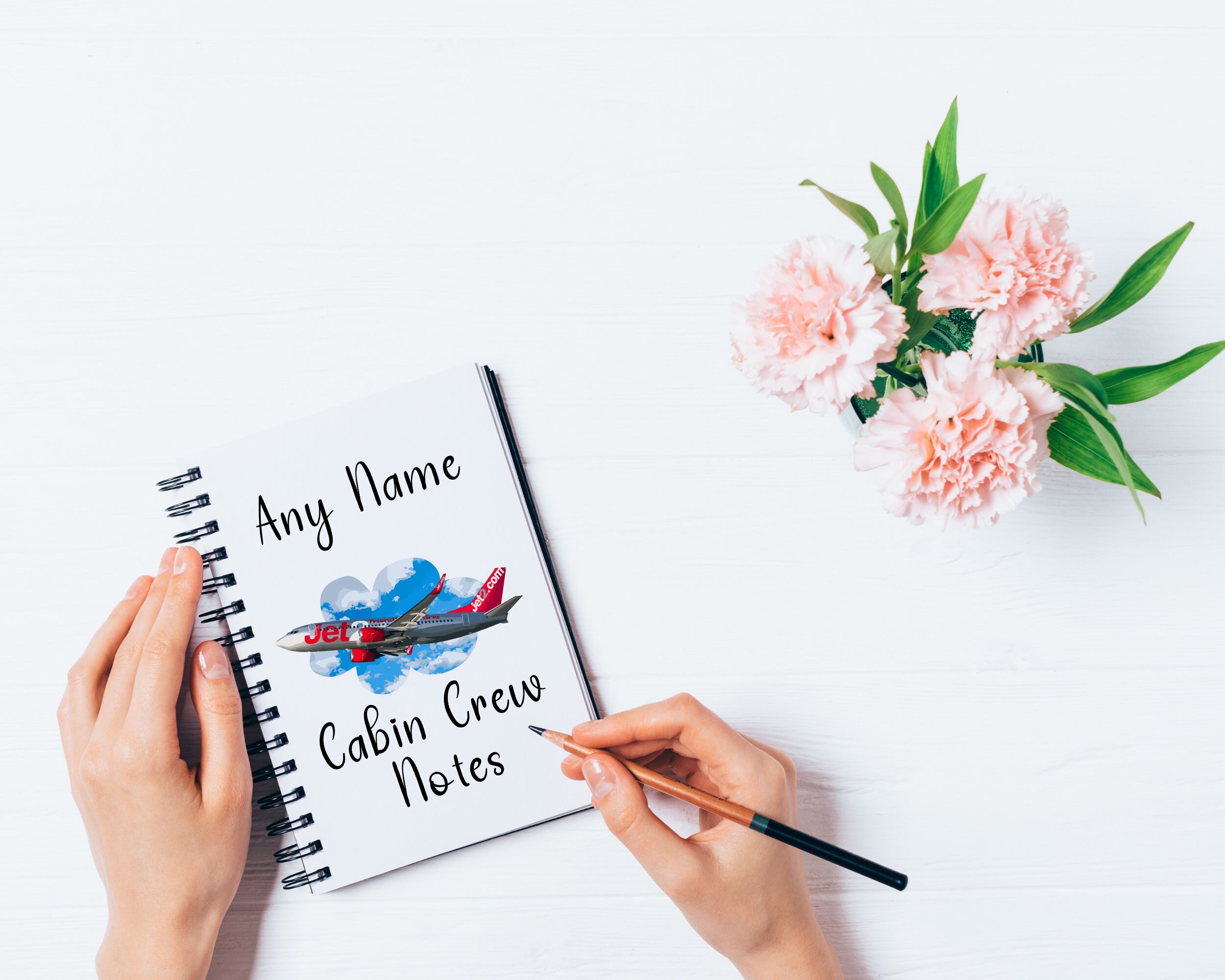 Personalised Cabin Crew Notebook Aviation Gift Notepad Boeing B737 ...