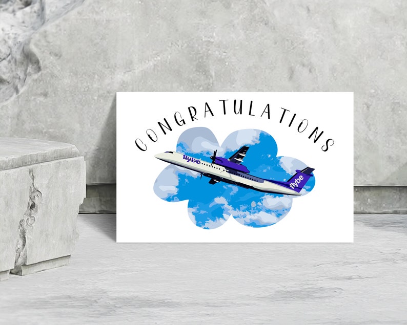 Congratulations Plane Card Dash 8 Q400 Aviation Card Airline Card Cabin ...