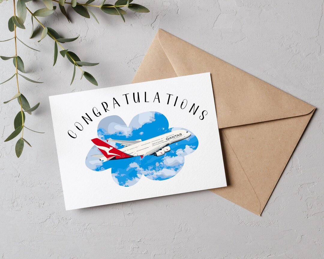 Congratulations Plane Card| A380 Aviation Card| Airline Card| Cabin ...