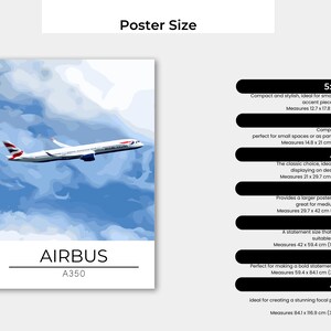 A350 Airline Poster Print, Aviation Art, Aircraft Wall Art, Pilot Gift ...
