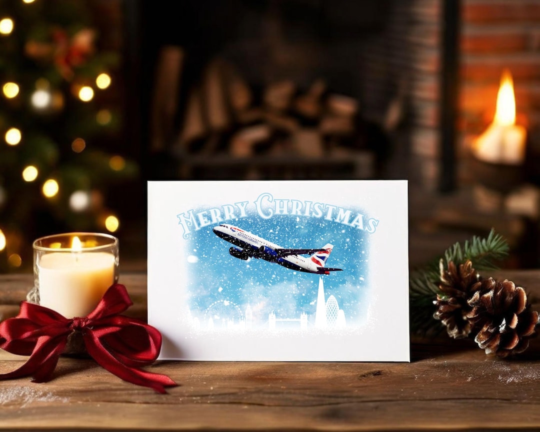 Personalised A320 Plane Christmas Card Merry Christmas Holiday Card ...