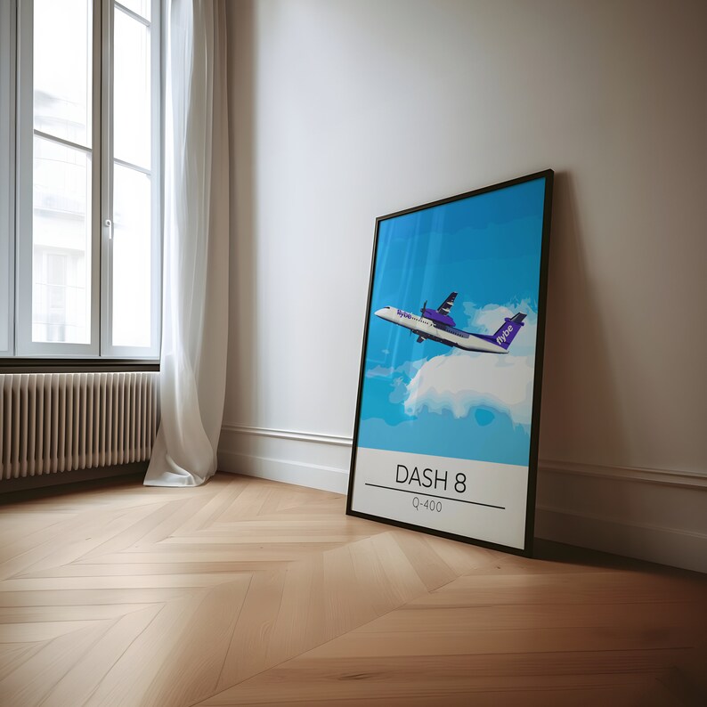 Dash8 Q400 Airline Poster Print, Aviation Art, Aircraft Wall Art, Pilot ...