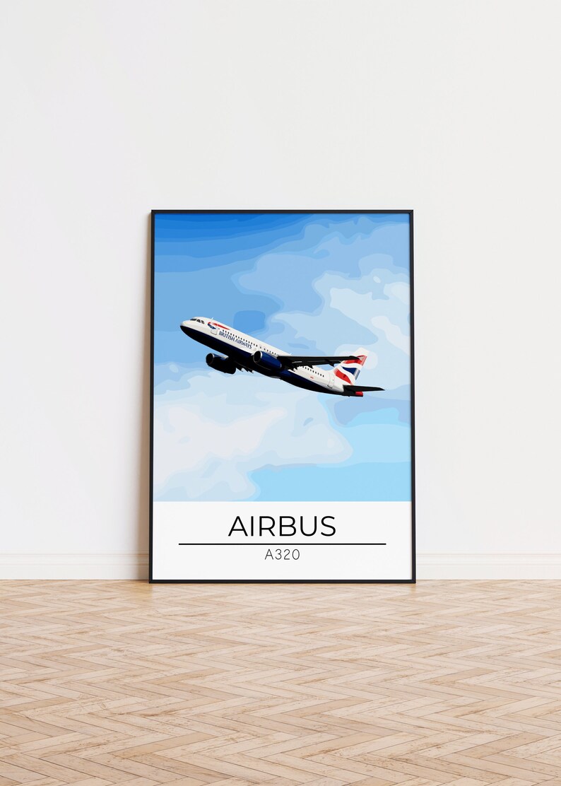 A320 Airline Poster Print, Aviation Art, Aircraft Wall Art, Pilot Gift ...
