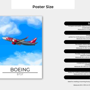 B737 Airline Poster Print, Aviation Art, Aircraft Wall Art, Pilot Gift ...