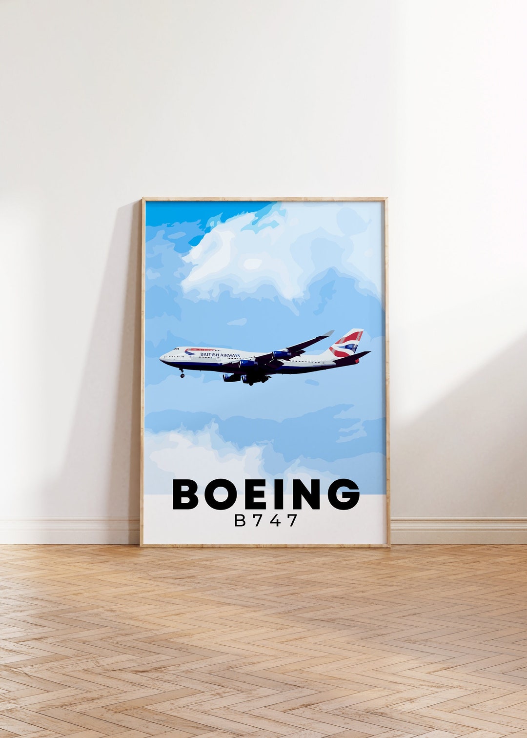 Boeing 747 Poster Fine Aviation Artwork Airplane Posters Aircraft Wall ...