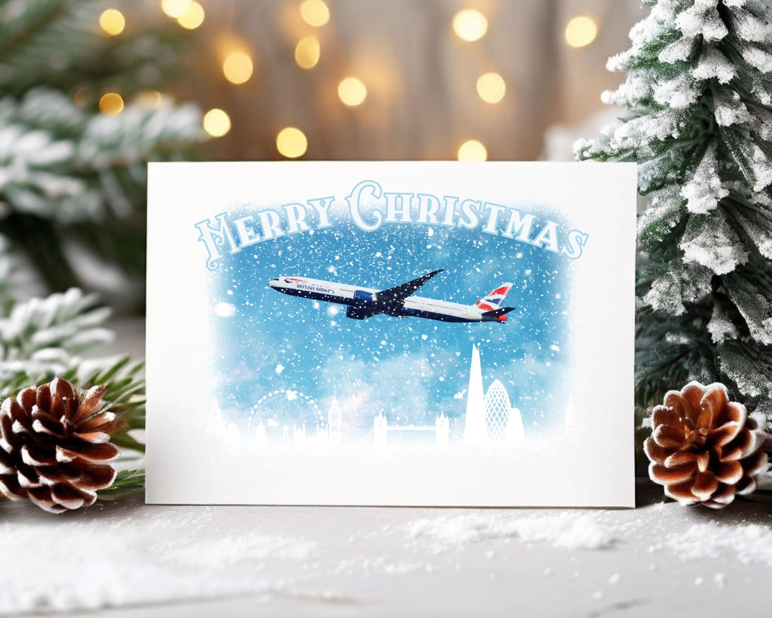 Christmas Card Plane B777 Merry Christmas Card Pilot Christmas Gift ...