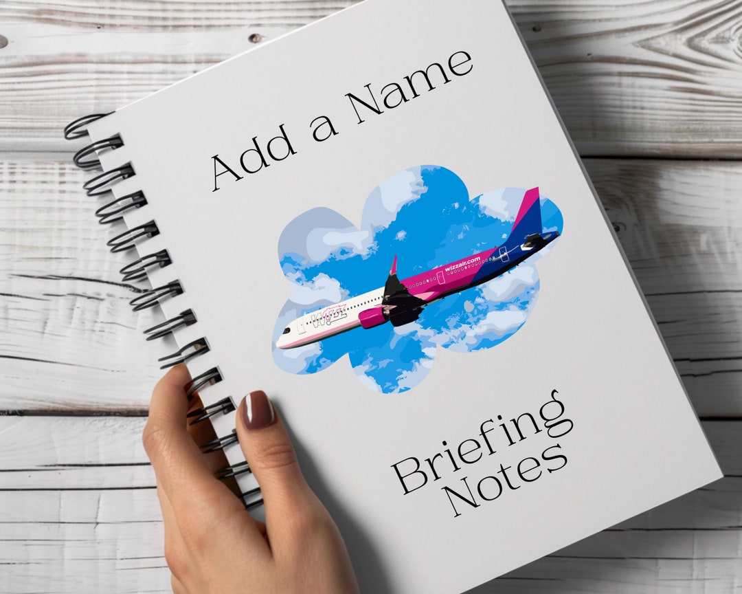 Personalised A320 Airline Notebook Aviation Gift Notepad Airbus Plane ...