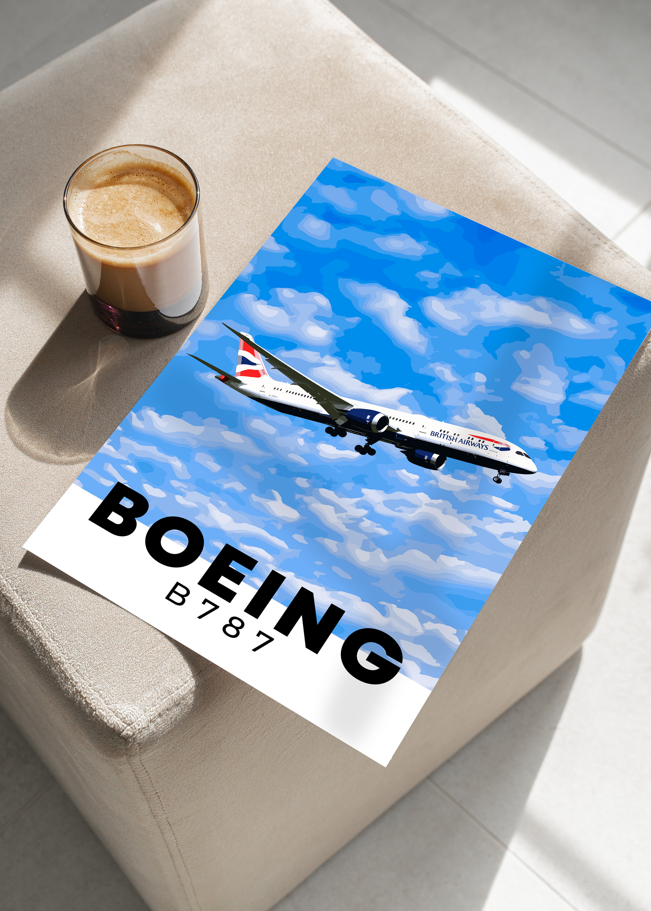 B787 Plane Art Print Boeing Aircraft Poster Airplane Pilot Wall Art ...