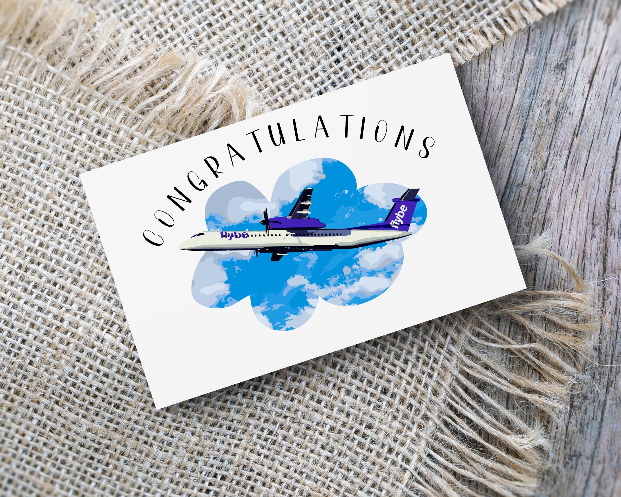 Congratulations Plane Card Dash 8 Q400 Aviation Card Airline Card Cabin ...