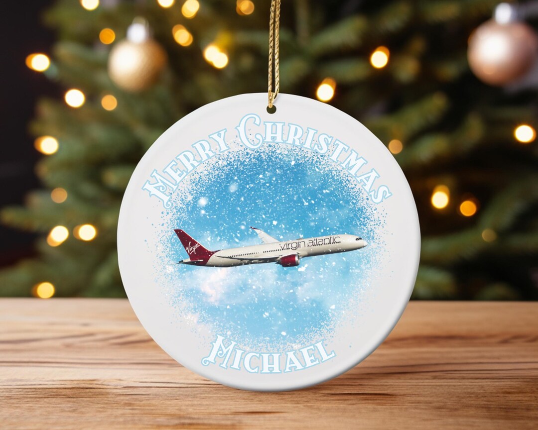Personalised Plane Christmas Tree Ornament Custom Xmas Bauble Airline ...