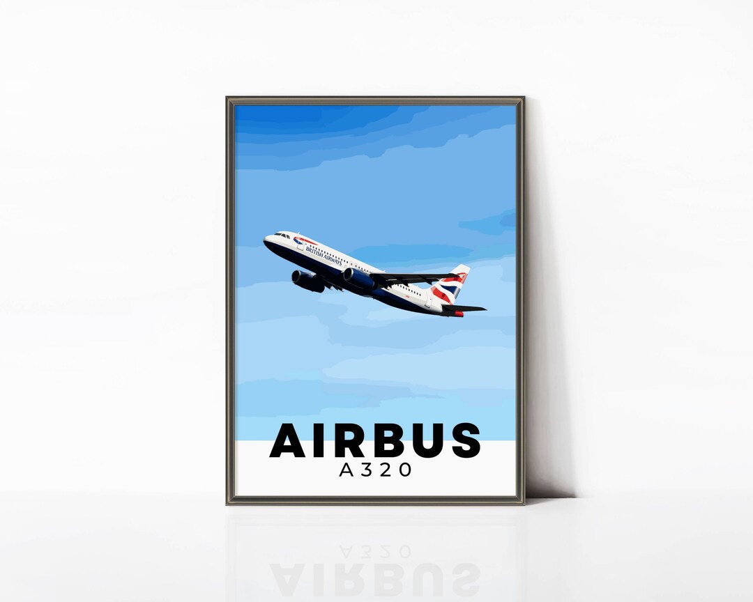A320 Plane Art Print Airbus Aircraft Poster Airplane Pilot Wall Art ...