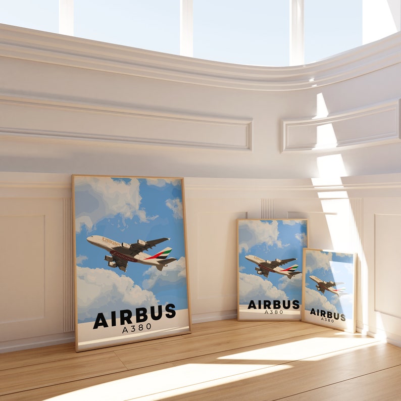 A380 Plane Art Print Airline Poster Airbus Aircraft Poster Airplane ...