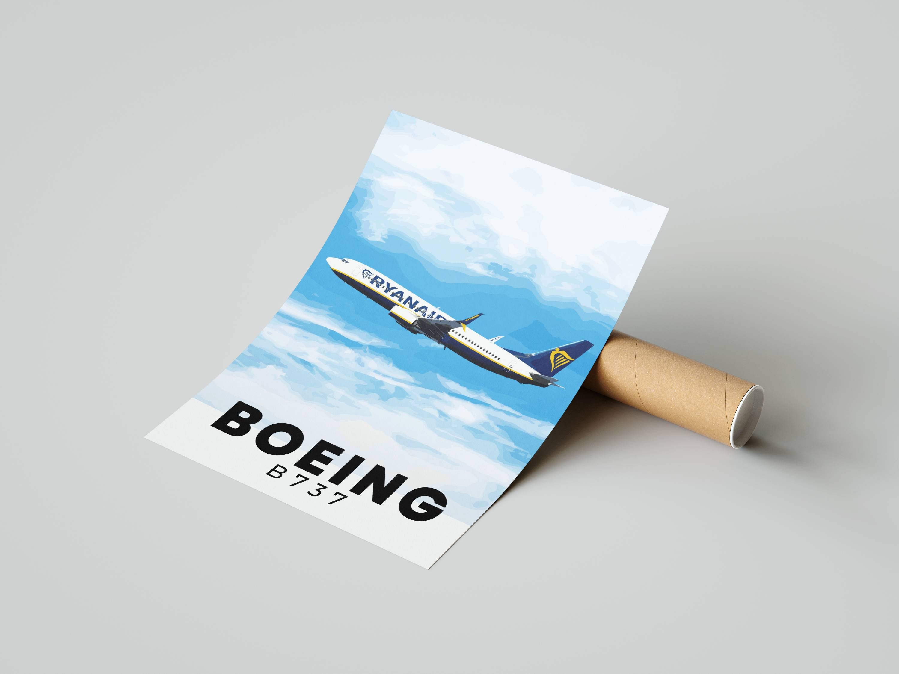 Boeing B737 Plane Poster Aviation Plane Wall Art Jet Poster pilot Gift ...