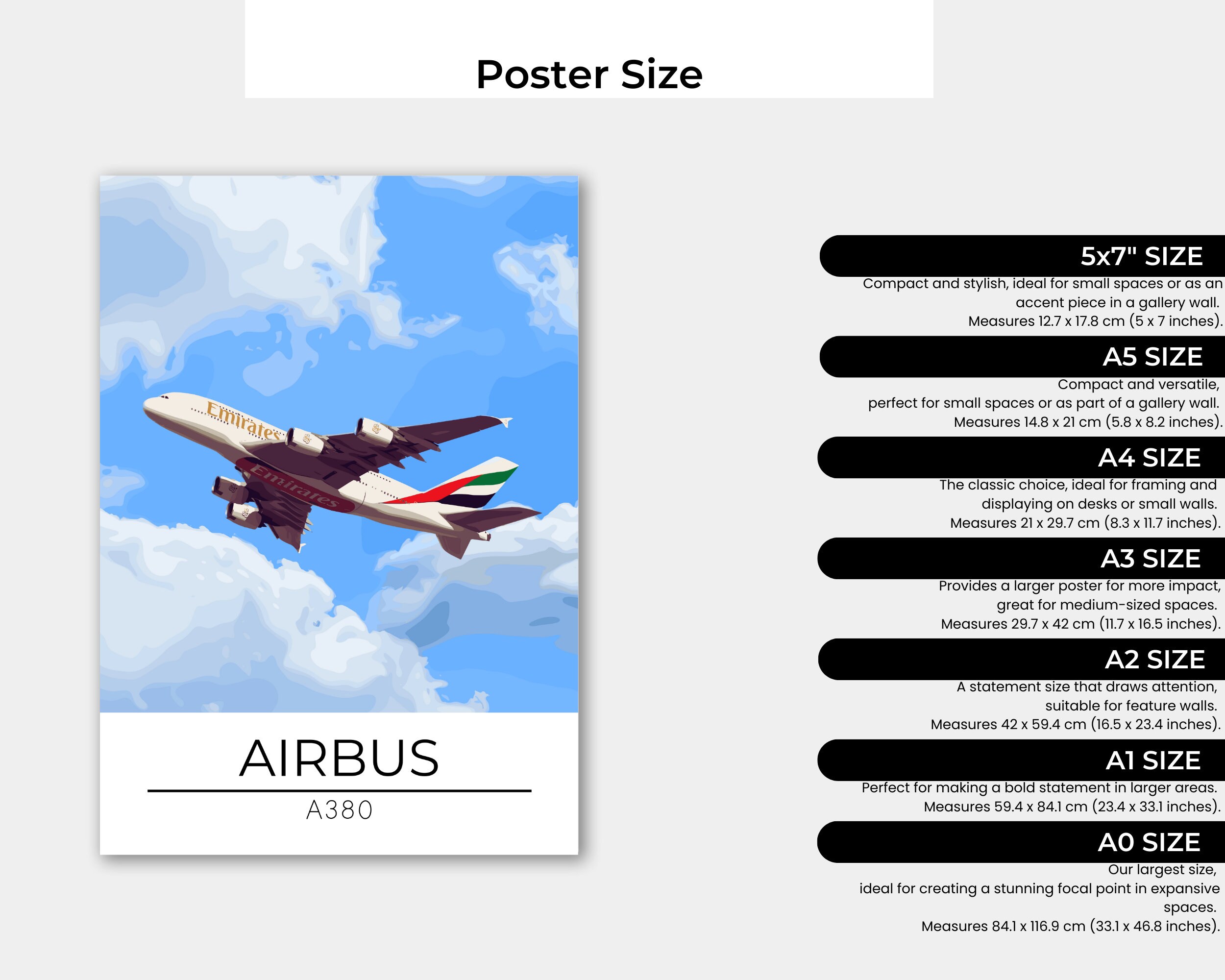 A380 Airline Poster Print, Aviation Art, Aircraft Wall Art, Pilot Gift ...